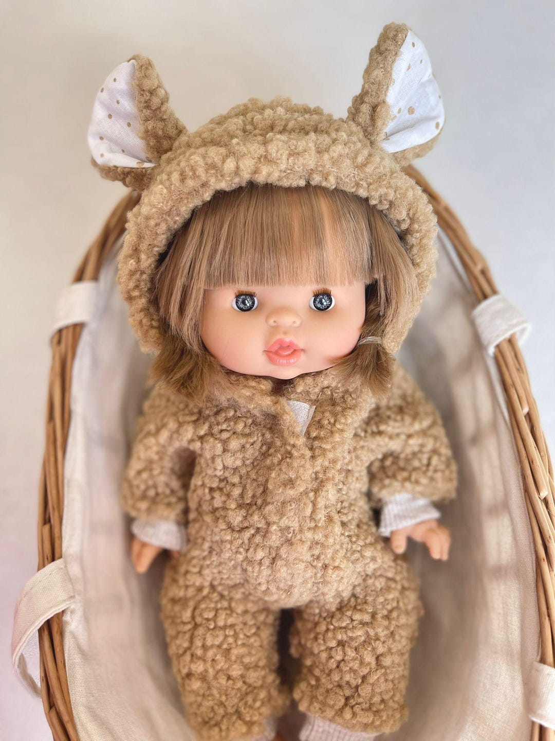 Toffee Sherpa Doll Jumpsuit – Handmade Outfit for 34-38cm Dolls - Etsy