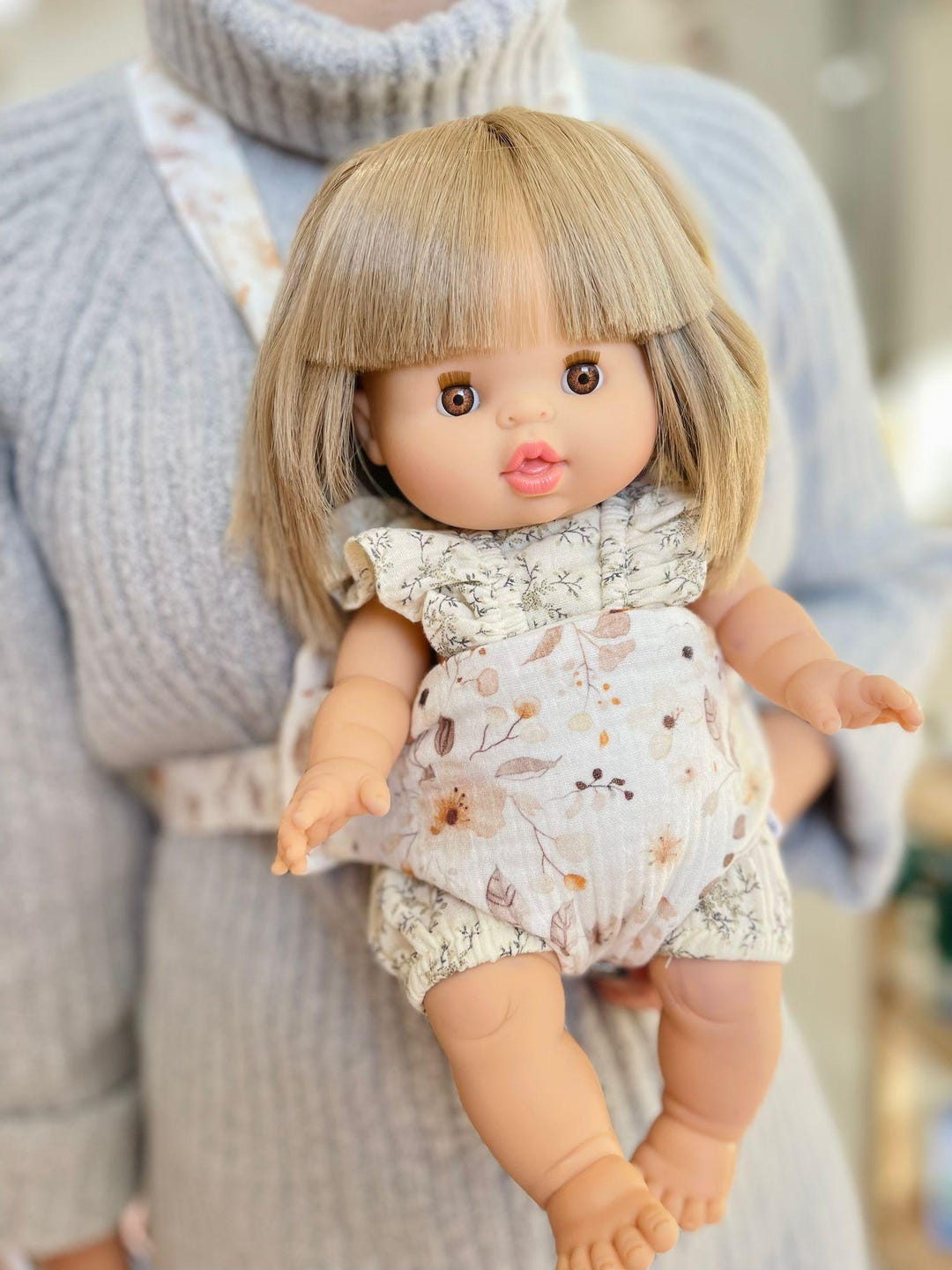 Autumn Floral Muslin Doll Carrier - Fits Miniland & Paola Reina Dolls ...