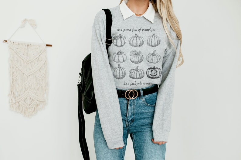 Halloween Crewneck Fall Pumpkin Sweater Halloween Sweater Fall | Etsy