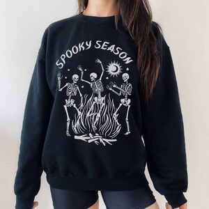 Dancing Skeleton Spooky Season Halloween Crewneck Skeleton Sweatshirt ...