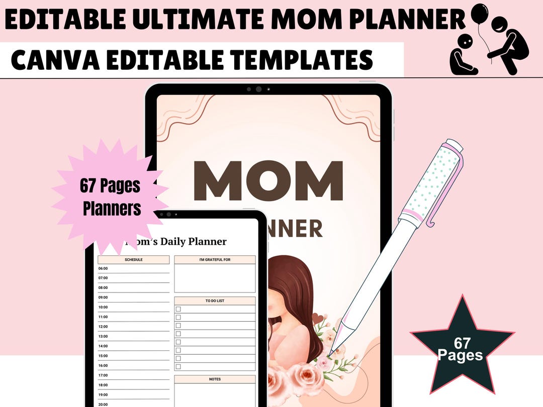 Mom Planner Stay at Home Mom Planner Printable Productivity Planner ...