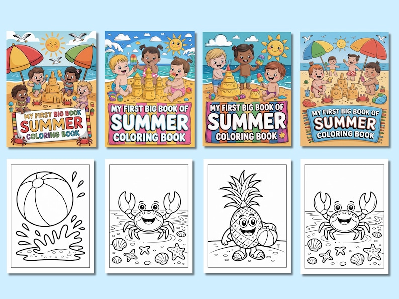 133 Cute Simple Summer Coloring Pages for Kids: High-resolution PDF ...