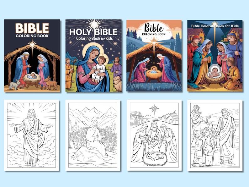 100 Bible Coloring Pages / Bible Coloring Book / Christian Coloring ...