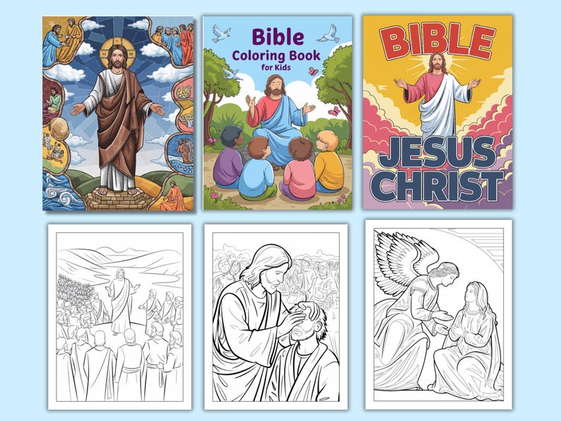 100 Bible Coloring Pages / Bible Coloring Book / Christian Coloring ...