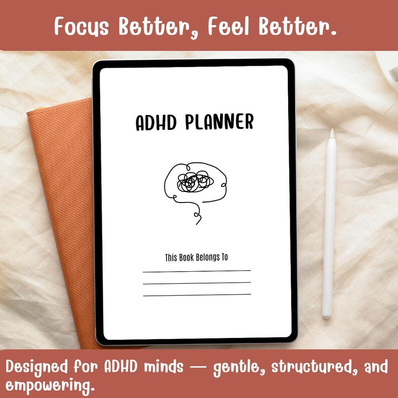 Self ADHD Planner Printable, Daily Weekly Monthly Focus Tracker, Mental ...