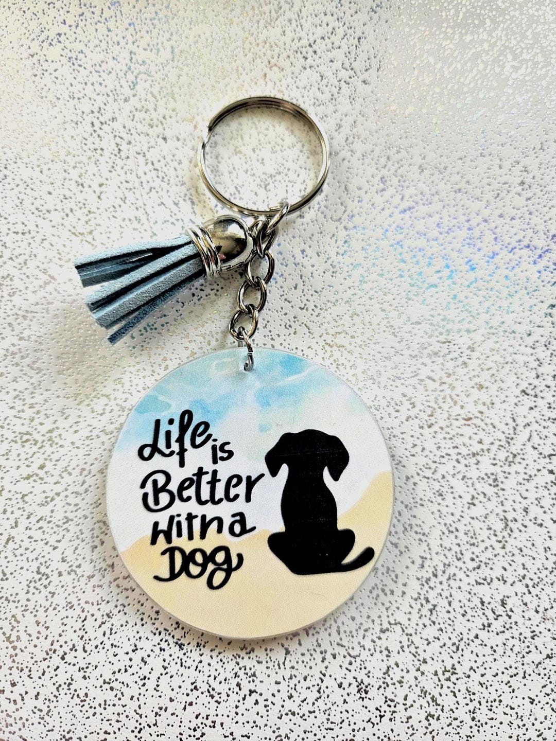 Personalised Dog Pet Keyring. Message and Name on the Back Dog Keyring ...