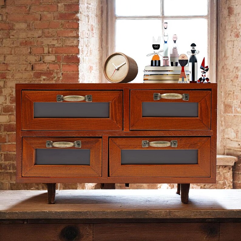 Industrial 16-drawer Wood & Metal Storage Cabinet – Desktop Organizer ...