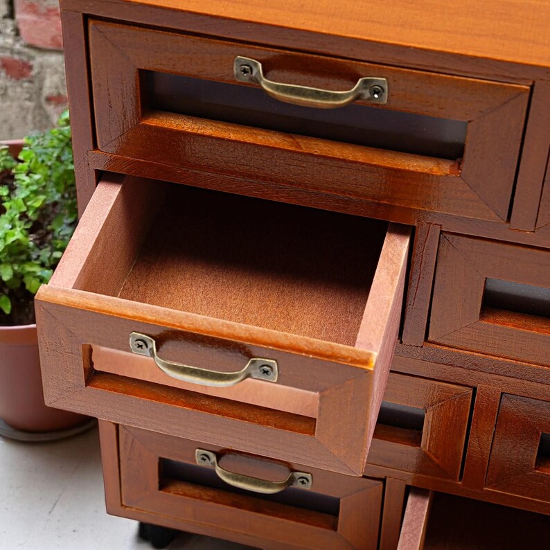 Industrial 16-drawer Wood & Metal Storage Cabinet – Desktop Organizer ...