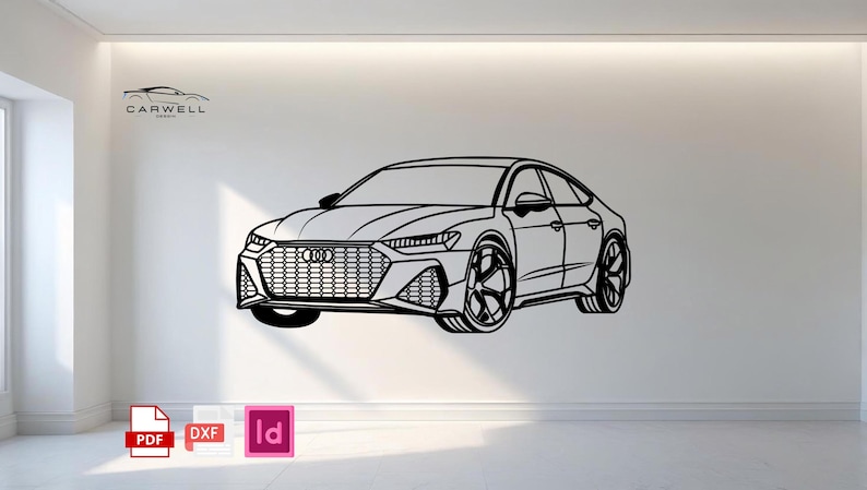 Audi RS7 Car Wall Art: Laser Cut Garage Decor (DXF & AI Files) - Etsy