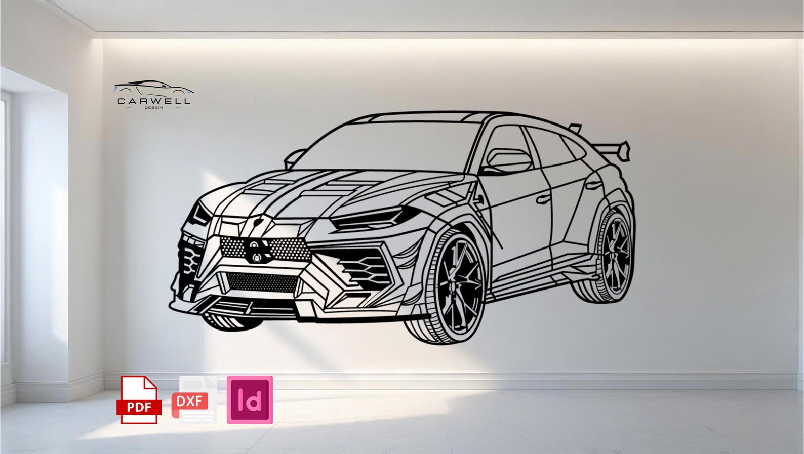 Lamborghini Urus Car Wall Art: Laser Cut Garage Decor (DXF & AI Files ...