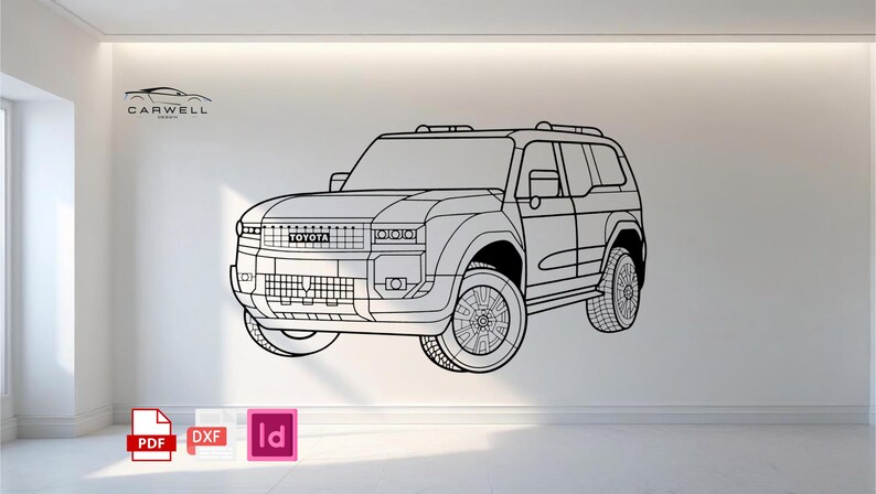 Toyota Prado 2025 ,car Wall Art DXF & AI Files | Garage Decor Vector ...