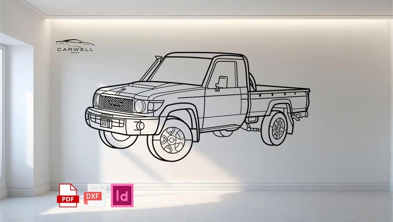 Toyota Land Cruiser J79 Car Wall Art: Laser Cut Vector Files (DXF, AI ...