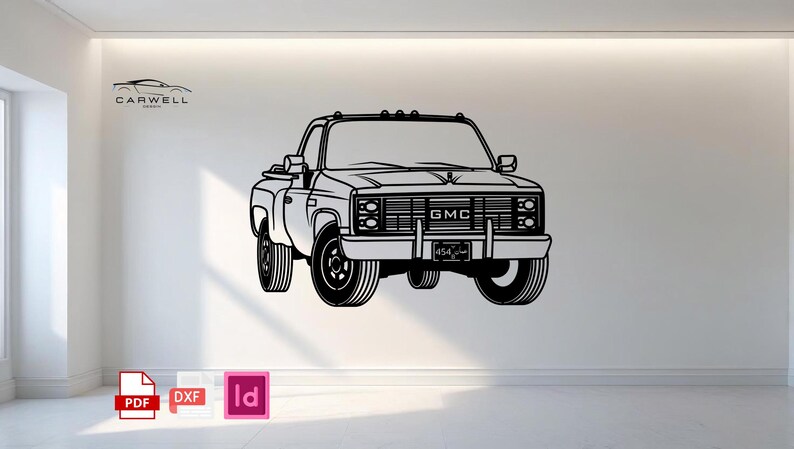 GMC Behbehani Car Wall Art: Laser Cut Garage Decor (DXF, AI Files) - Etsy