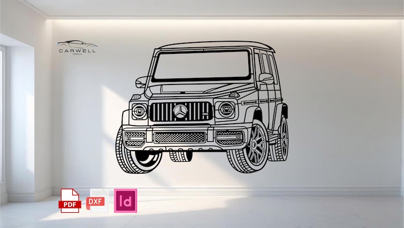 Mercedes G Class Car Wall Art: Laser Cut CNC Vector (DXF, AI Files) - Etsy