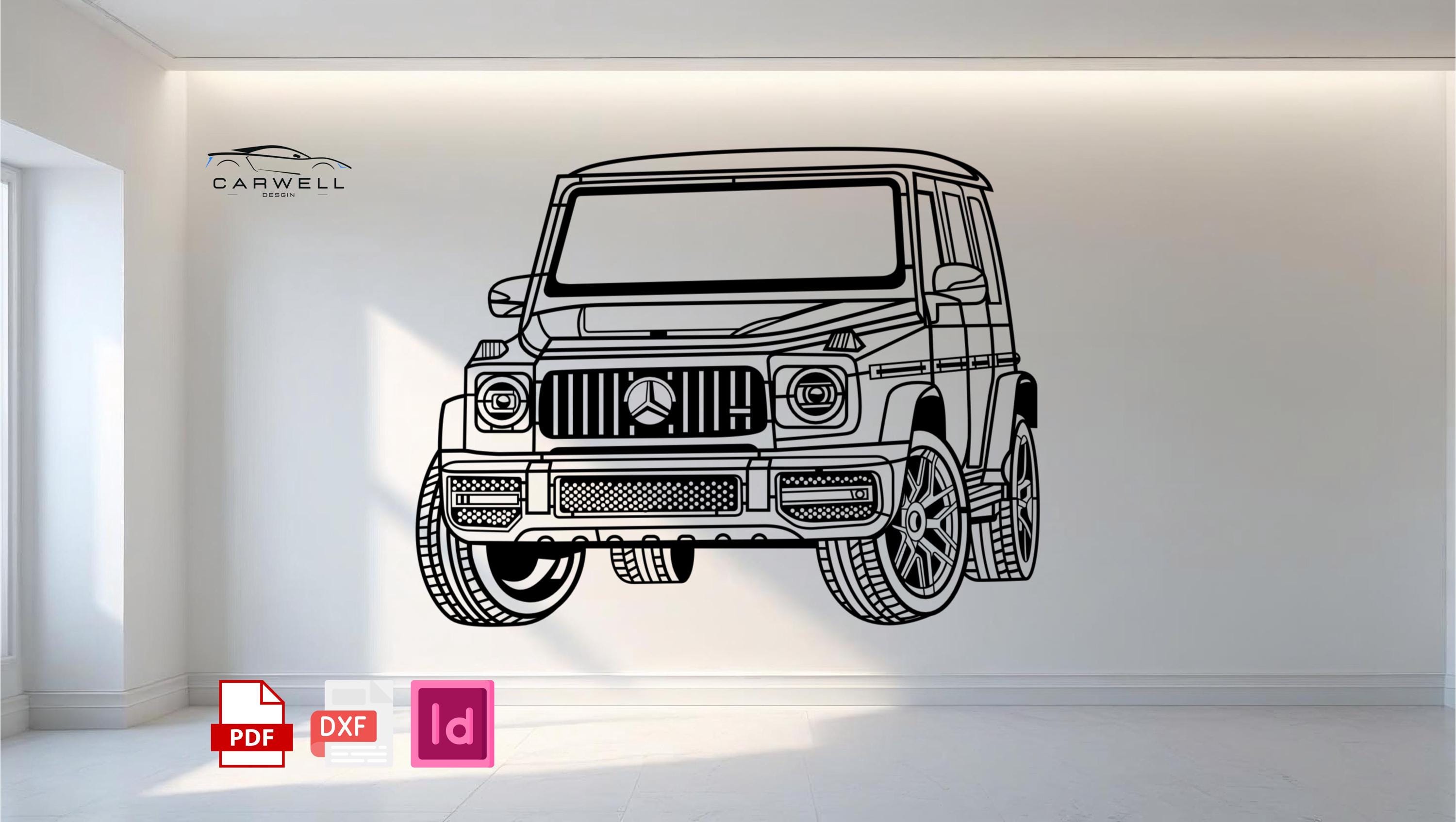 Mercedes G Class Car Wall Art: Laser Cut CNC Vector (DXF, AI Files) - Etsy