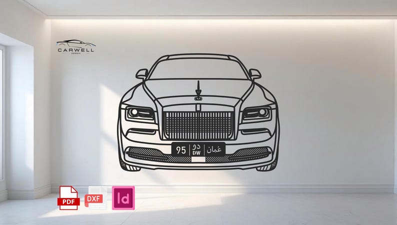 Rolls Royce Wraith ,car Wall Art DXF & AI Files | Garage Decor Vector ...