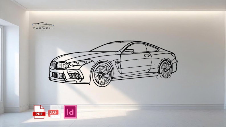 Bmw M8 ,car Wall Art DXF & AI Files | Garage Decor Vector | Laser Cut ...