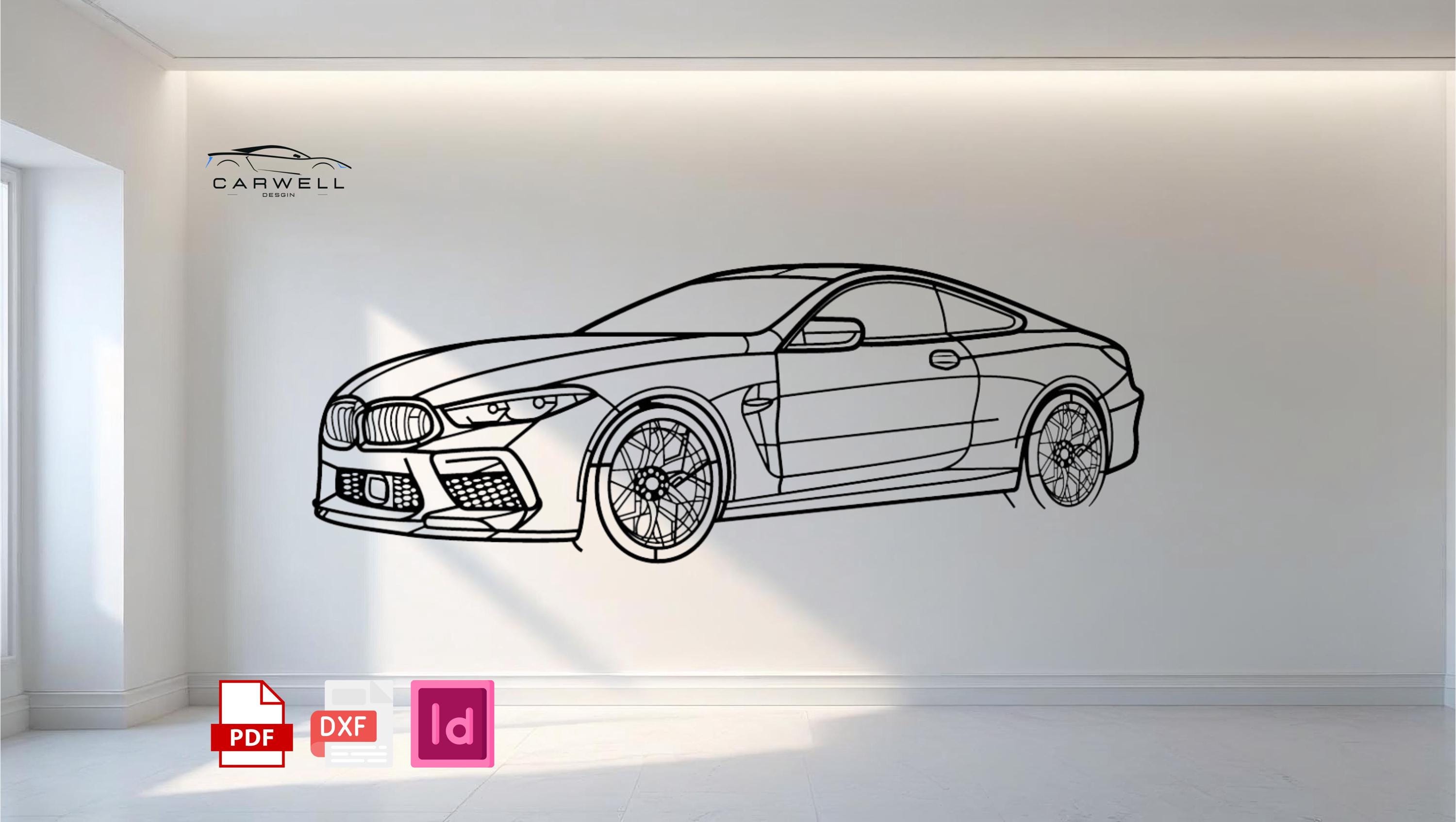BMW M8 Car Wall Art: Laser Cut Garage Decor (DXF & AI Files) - Etsy
