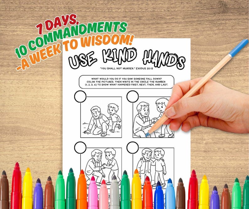 Ten Commandments Activity Bundle: Kids Bible Coloring Pages (PDF ...