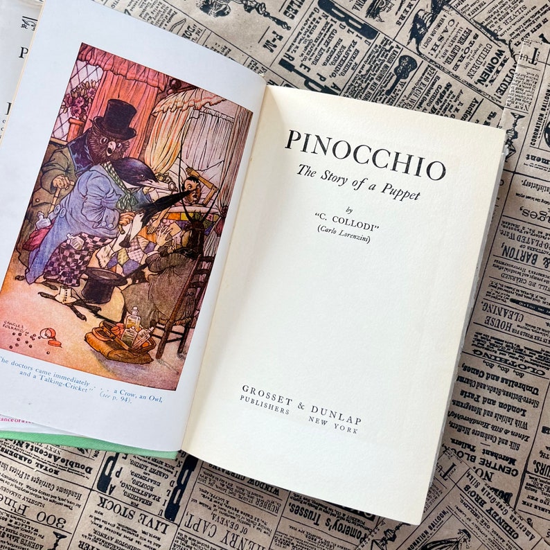 Vintage Pinocchio Book - Etsy