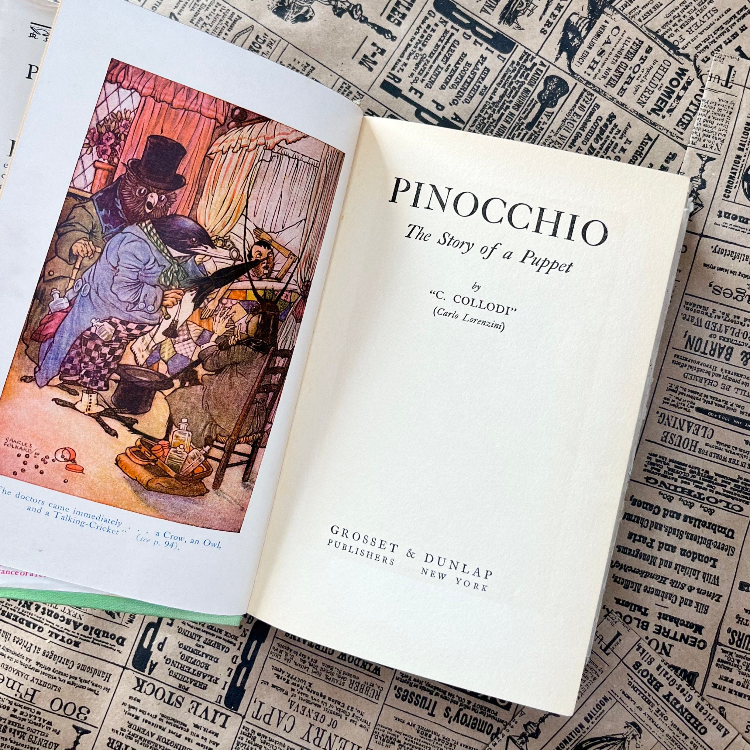 Vintage Pinocchio Book - Etsy