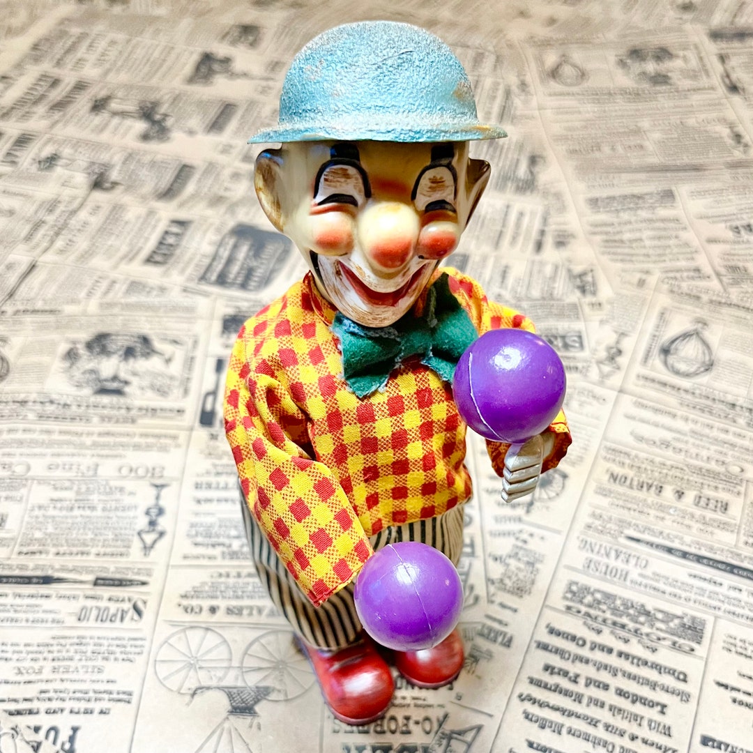 Vintage Clown Wind up Toy - Etsy