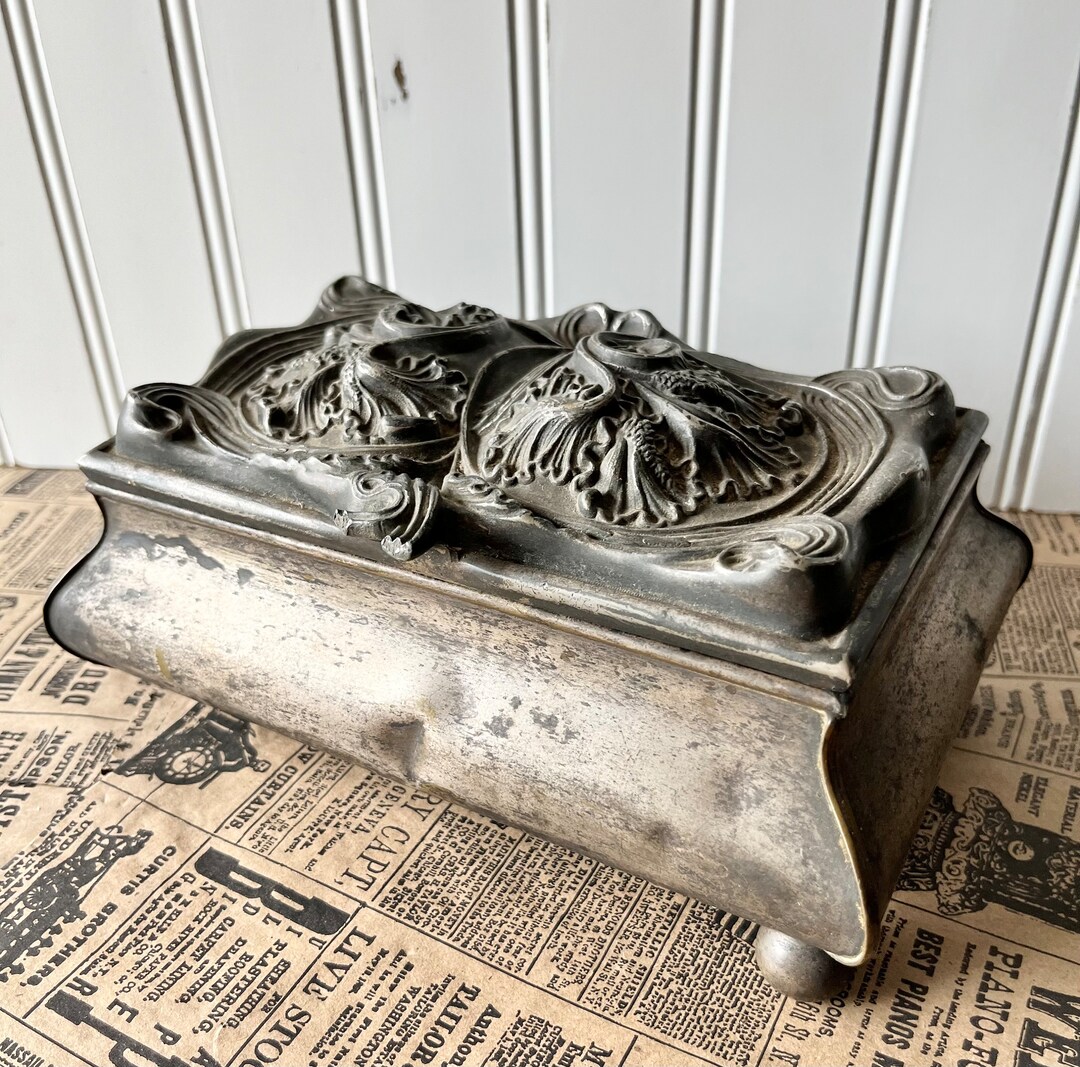 Vintage Silverplate Jewelry Box - Etsy