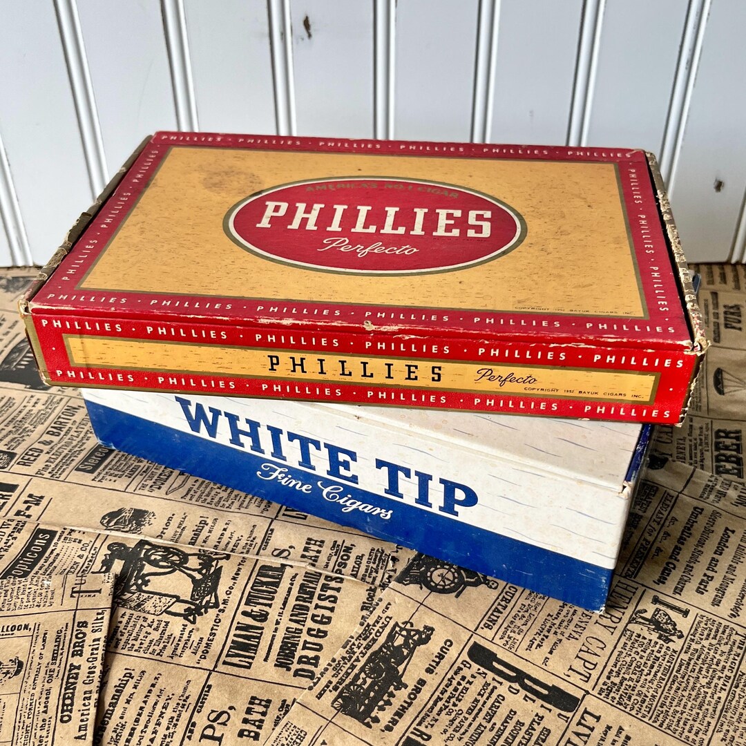 Vintage Cigar Boxes Phillies, White Tip - Etsy