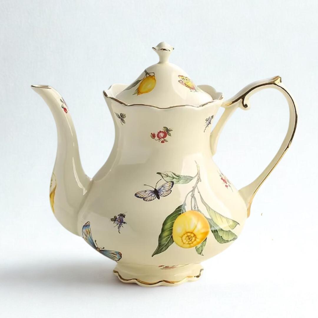 Ceramic Lemon Teapot With Gold Trim – 820ml Capacity - Etsy