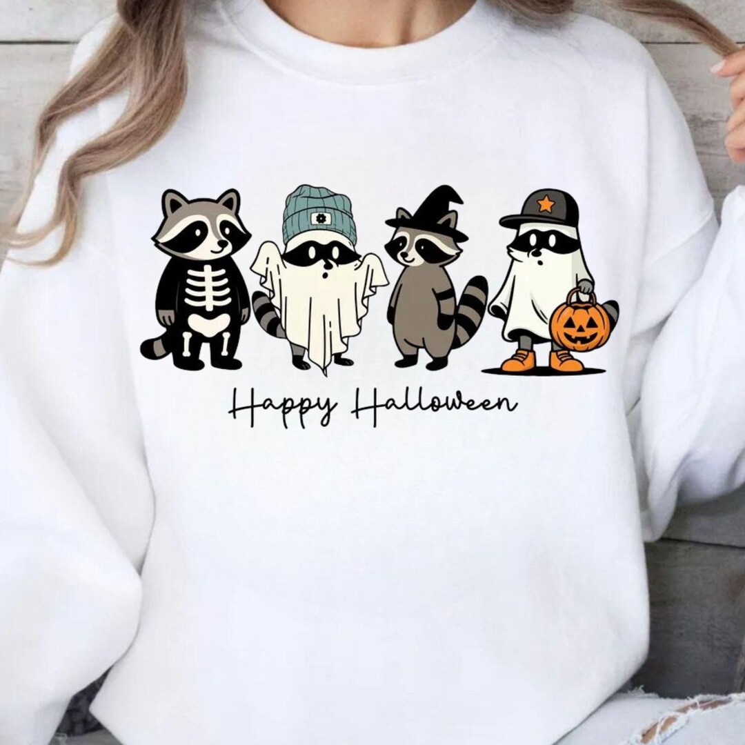 Cute Raccoon Ghost Png, Halloween Mascot Png, Retro Halloween Raccoon ...