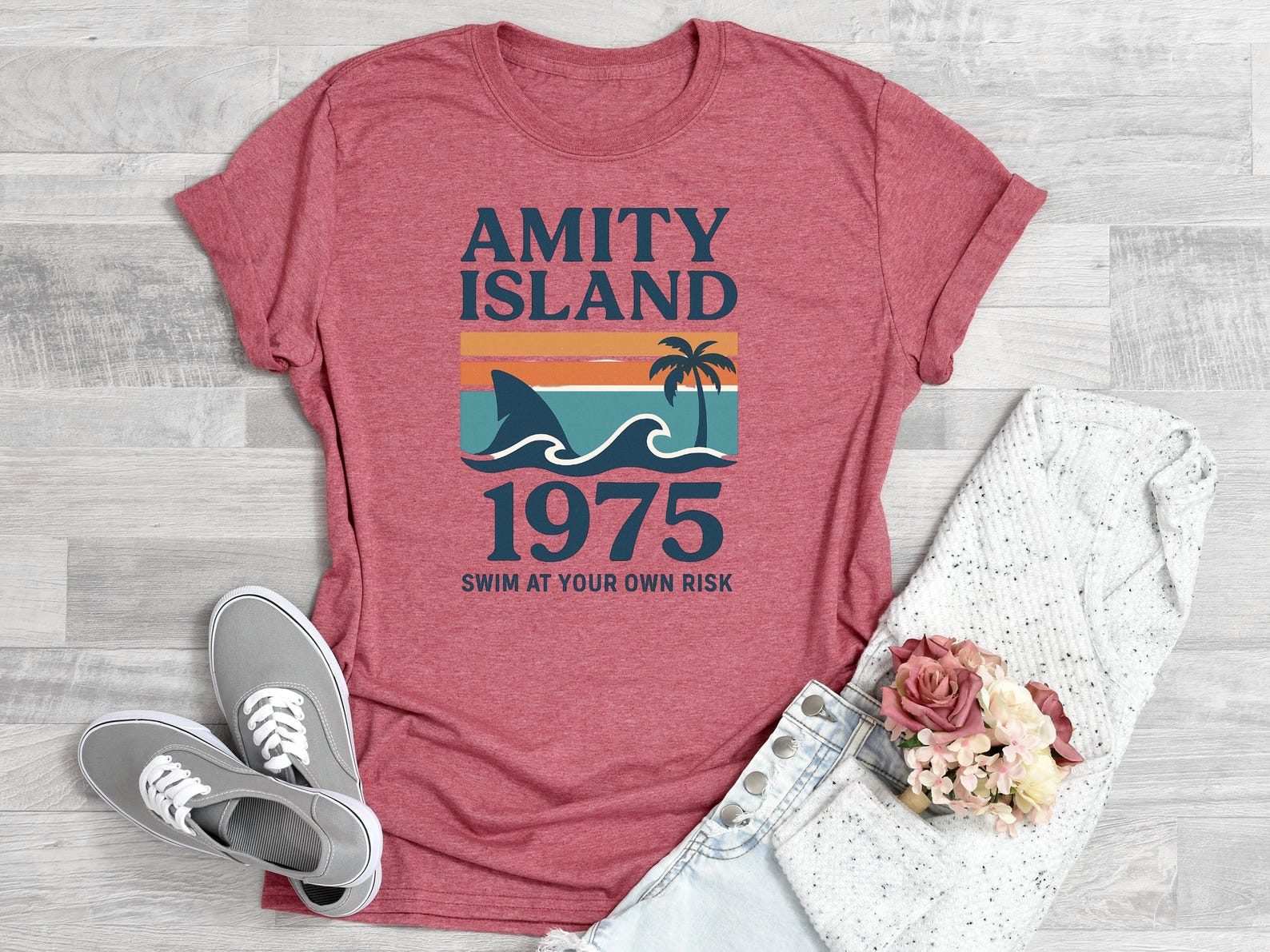Jaws Amity 1975 Shirt, Amity Island Shirt, Premium Ultra Soft Tee, Jaws ...