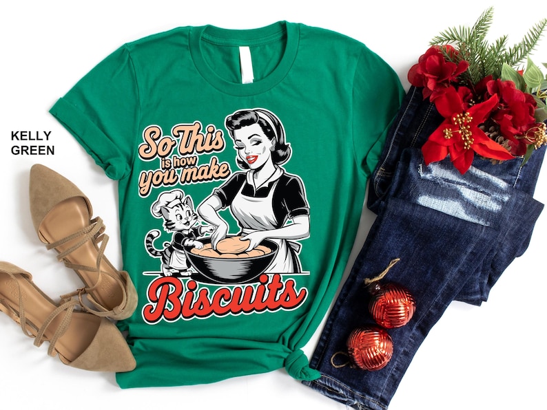 So This is How You Make Biscuits Shirt, Retro Cat Biscuit Tee, Gift for ...