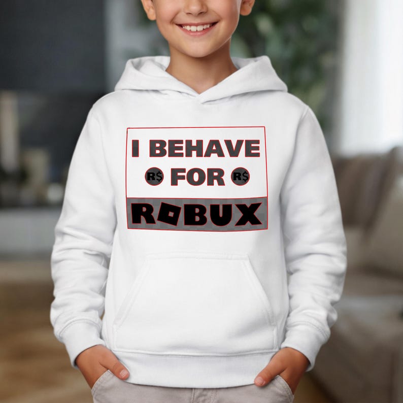 Roblox Hoodie, Roblox Youth Sweatshirt, Fun I Behave for Coins Roblox ...