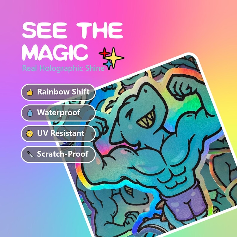 Custom Holographic Die-cut Stickers | Waterproof Logo Business Labels ...