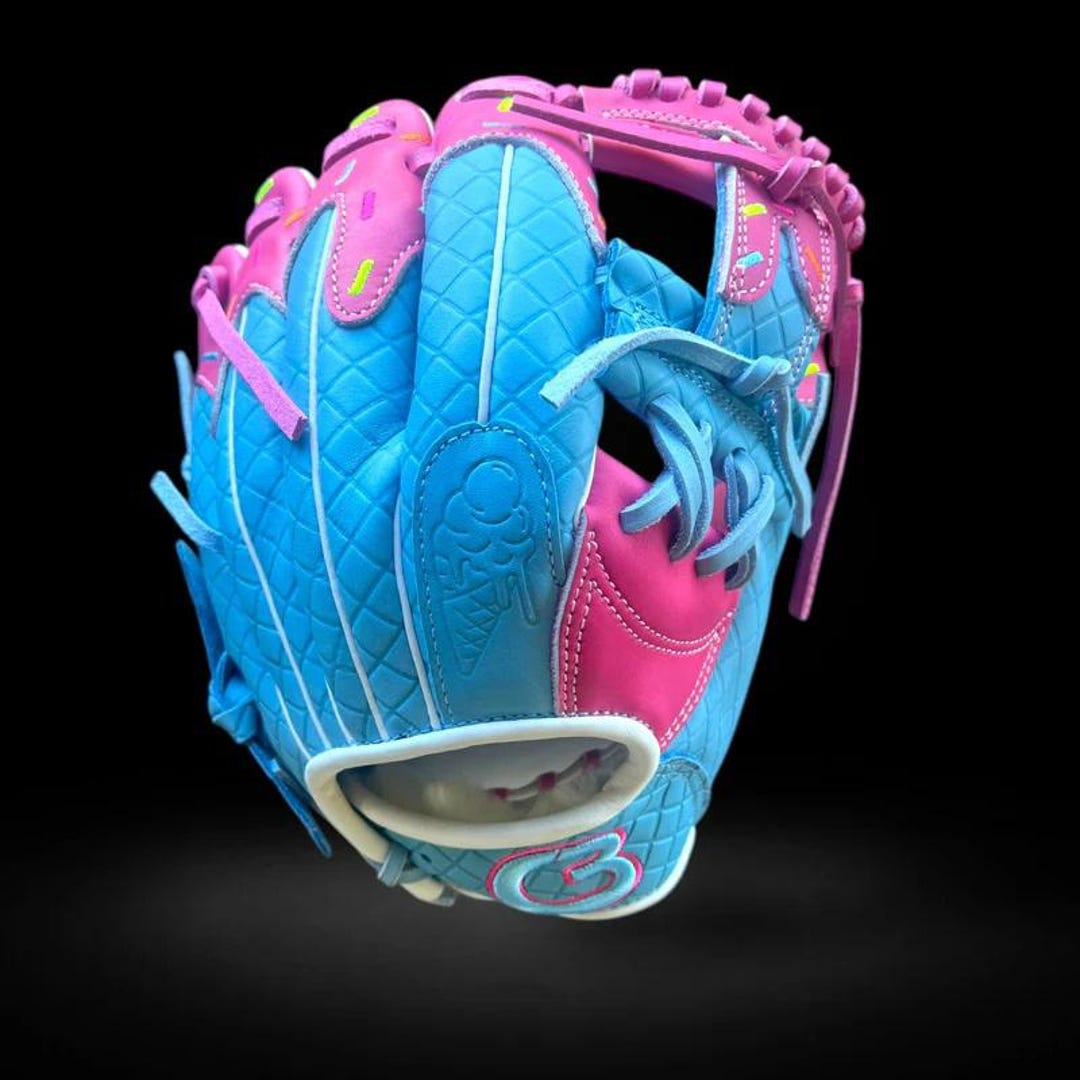 Durable Leather Baseball Catcher Glove: Adult and Youth Mitt With Blue ...