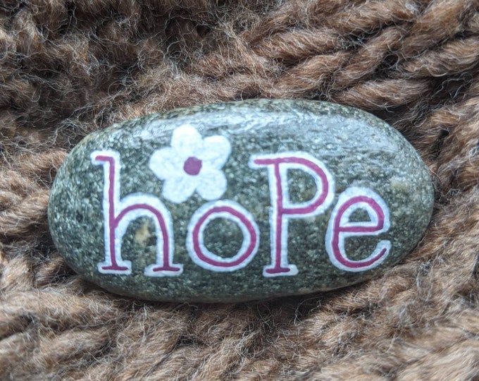 Hope Painted Stone Hand Painted Rock Refrigerator Magnet Inspirational ...