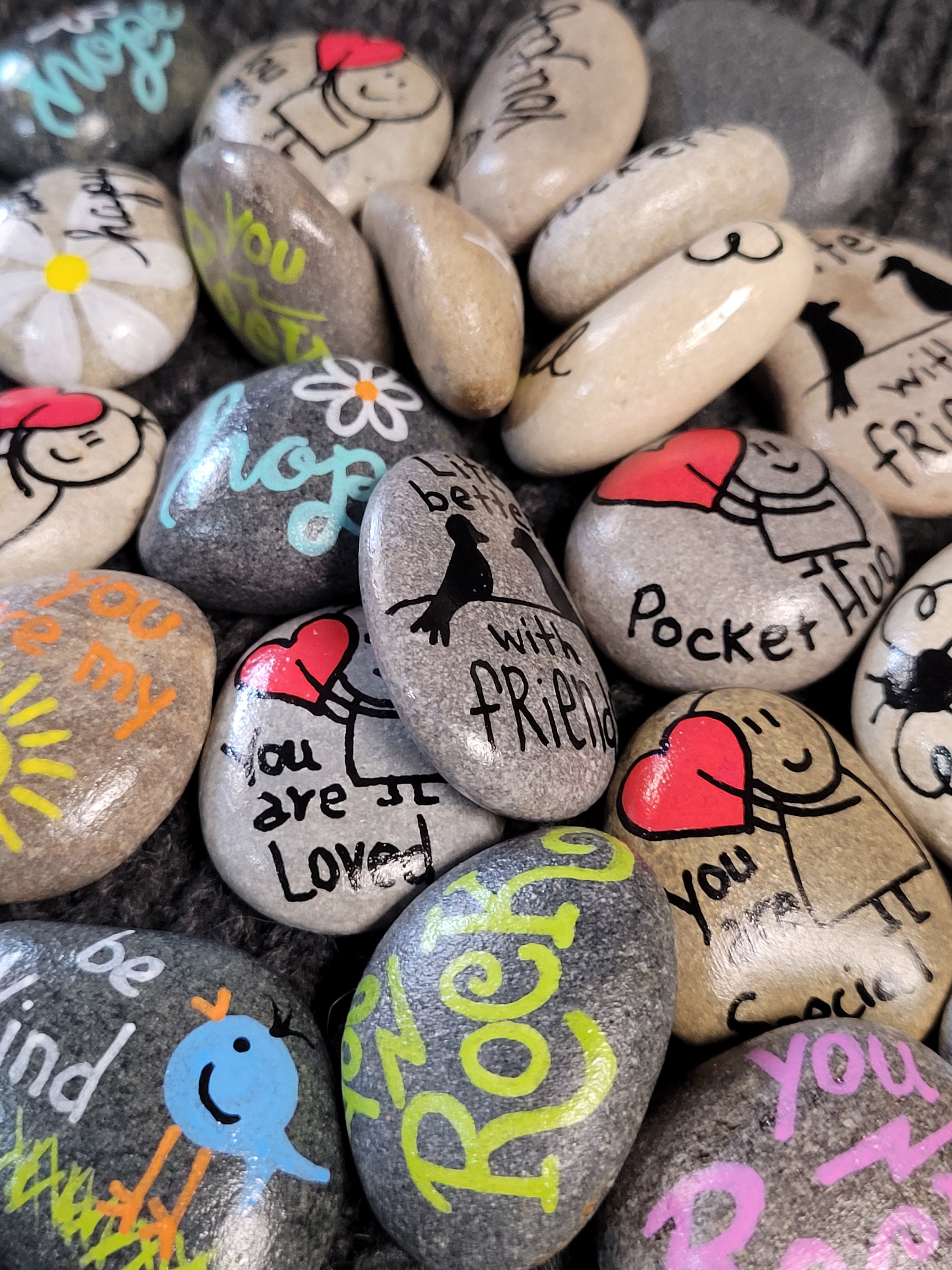 Pocket Hug Painted Stone: Inspirational Keepsake Rocks - You Choose - Etsy