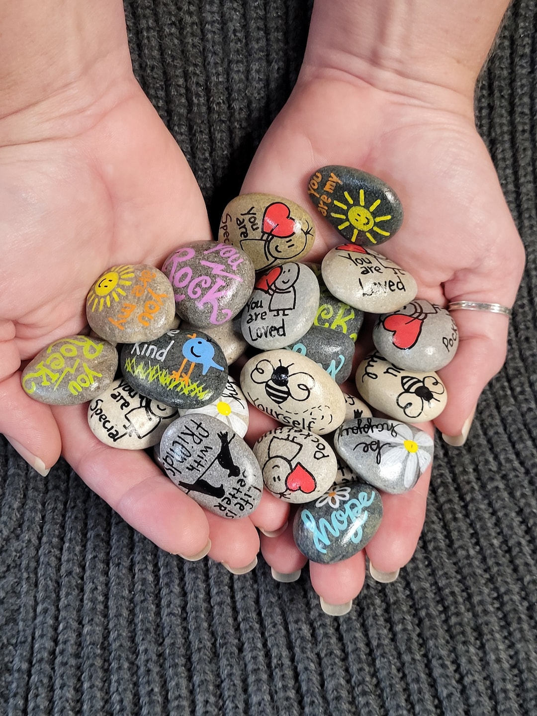 Pocket Hug Painted Stone: Inspirational Keepsake Rocks - You Choose - Etsy