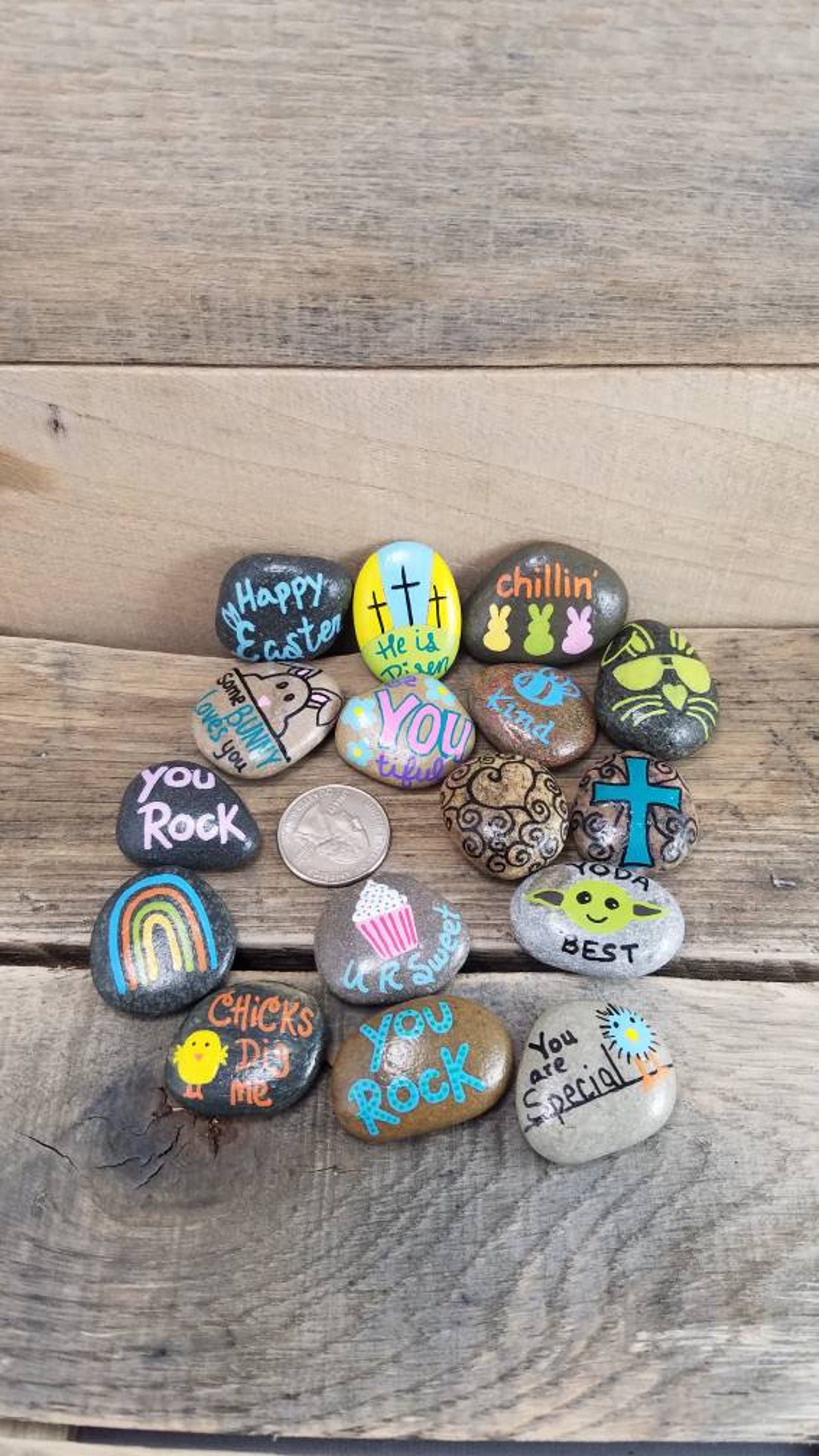 Small Bulk Easter Gifts Painted Rocks Coworker Classroom - Etsy