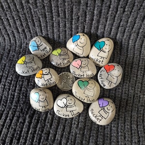 Hand Painted Pocket Hug Rock - Keepsake Token - Inspirational Gift - Etsy