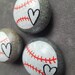 Hand Painted Stone Baseball Baseball Fan Softball Garden Rock Plant ...