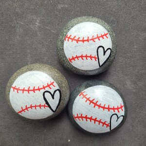 Hand Painted Stone - Baseball - Baseball Fan - Softball - Garden Rock ...