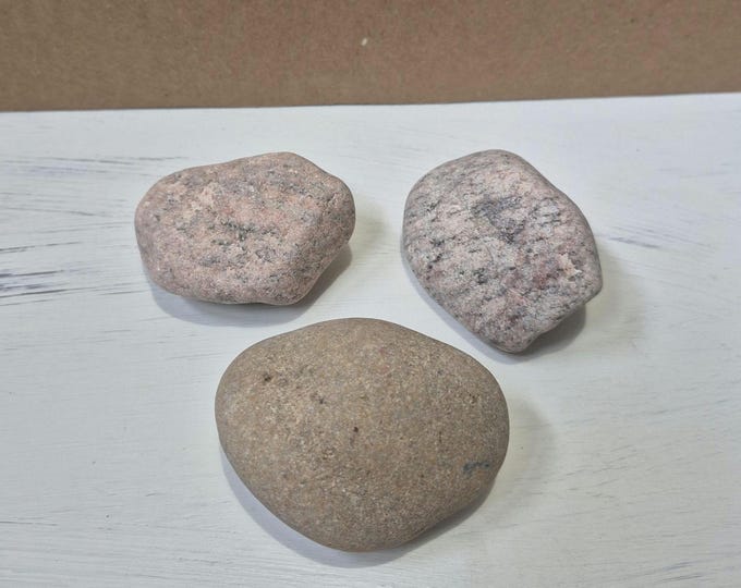 3 Large Pink/beige Color Beach Rocks/pebbles - Lake Michigan Stones ...