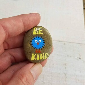 Be Kind Painted Rock With Blue Bird - Option to Add - Handpainted Rock ...