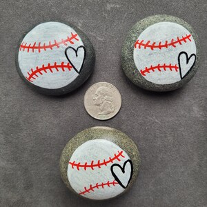 Hand Painted Stone - Baseball - Baseball Fan - Softball - Garden Rock ...