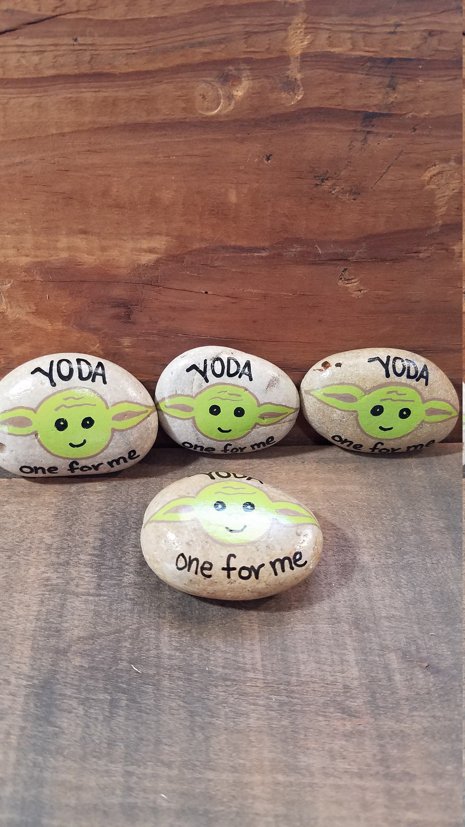 Painted Stone Baby Yoda Painted Rock Option to Add - Etsy