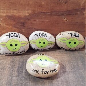 Painted Stone - Baby Yoda - Painted Rock - Option to Add Magnet - "yoda ...