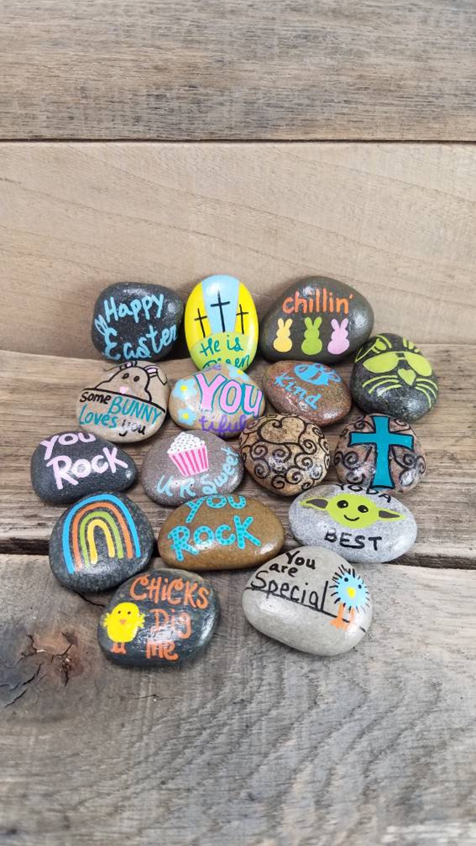 Small Bulk Easter Gifts Painted Rocks Coworker Classroom - Etsy