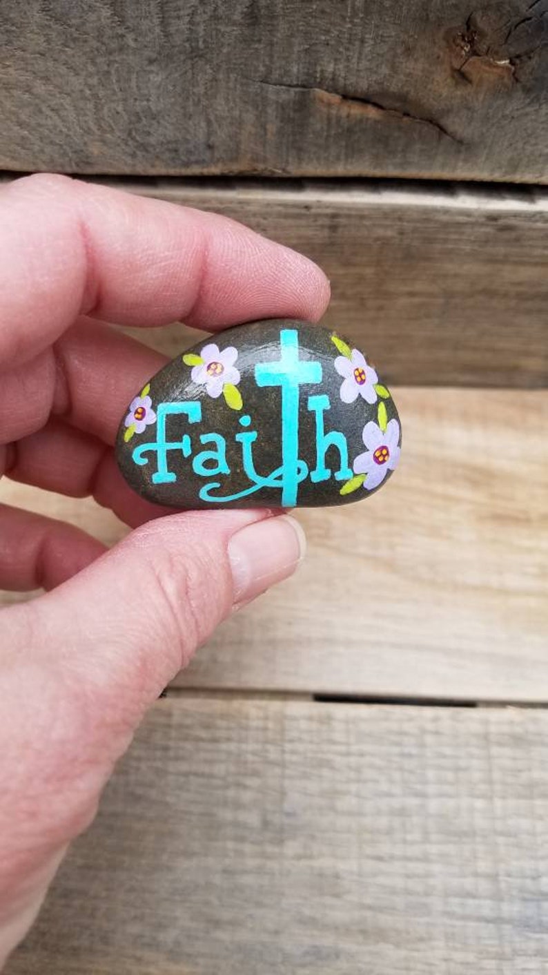 Hand Painted Stone Magnet Faith Inspirational Spiritual | Etsy