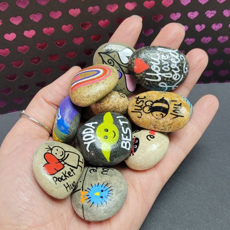 Valentine Painted Rocks - Etsy
